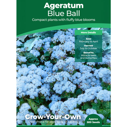 Ageratum Blue Ball Flower Seeds | Annual Garden Flowers – Gardeners Dream