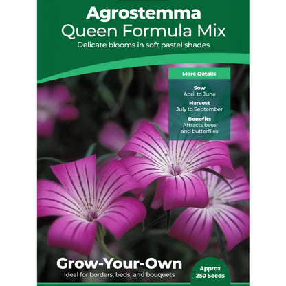 Agrostemma Queen Formula Mix Seeds | Annual Garden Flowers – Gardeners ...