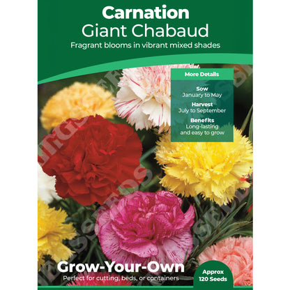 Carnation Giant Chabaud Mixed Seeds | Outdoor Plants – Gardeners Dream