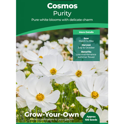 Cosmos Purity Seeds | Outdoor Plants | Free UK Delivery – Gardeners Dream