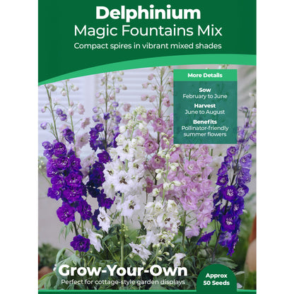 Delphinium Magic Fountains Mix Seeds | Outdoor Plants – Gardeners Dream
