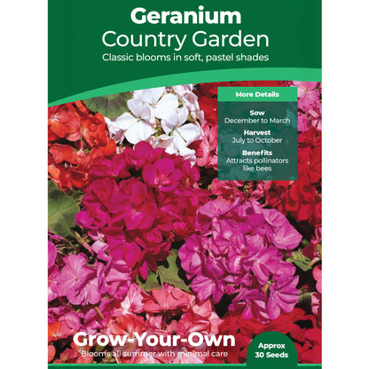 Geranium Country Garden Flower Seeds | Outdoor Plants – Gardeners Dream