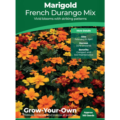 French Marigold Durango Mixed Flower Seeds | Outdoor Plants – Gardeners ...