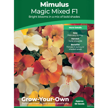 Mimulus Magic Mixed F1 Monkey Flower Seeds | Outdoor Plant – Gardeners ...