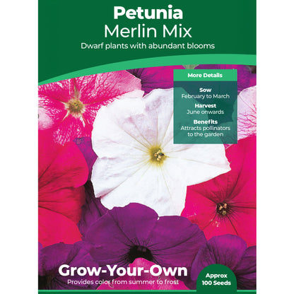 Petunia Merlin Mixed F1 | Grow Your Own | Free UK Delivery – Gardeners ...